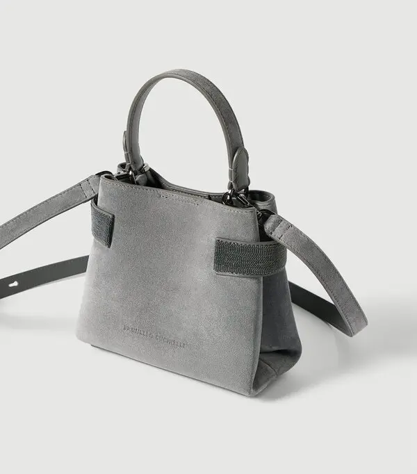 Brunello Cucinelli Small Suede Essence Top-handle Bag