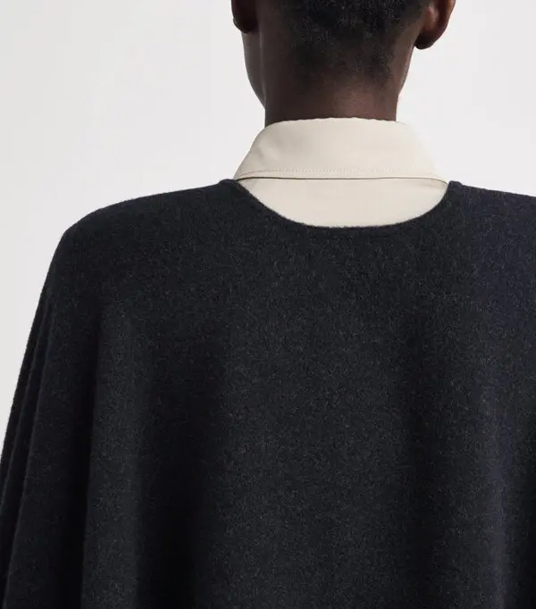 Max Mara Wool Logo Poncho