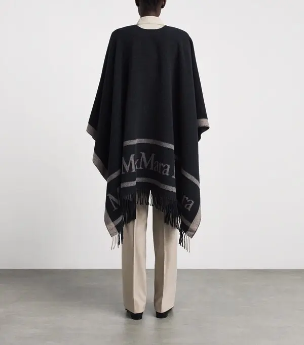 Max Mara Wool Logo Poncho