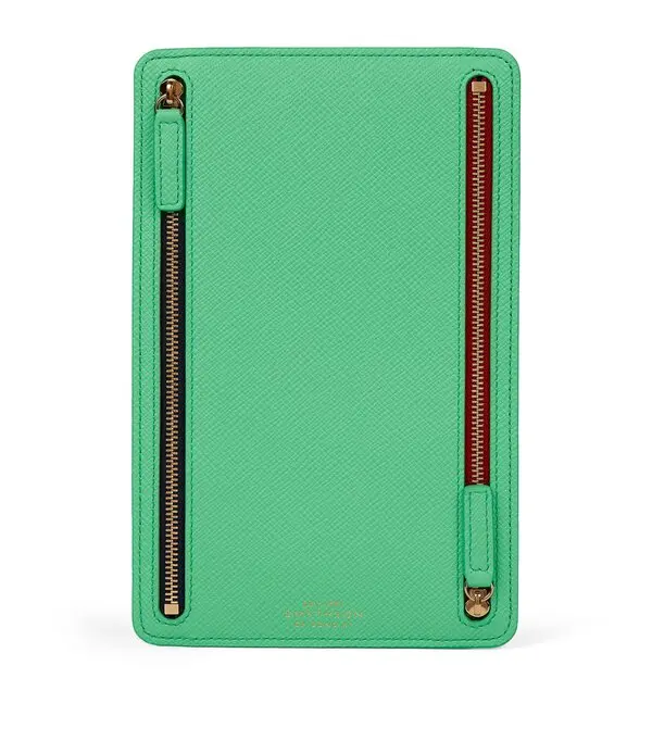 Smythson Leather Panama Multi-zip Travel Wallet