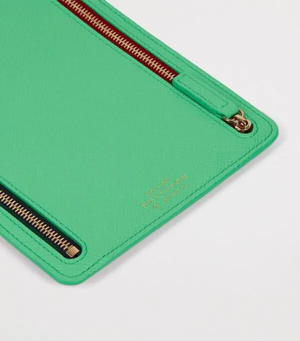Smythson Leather Panama Multi-zip Travel Wallet