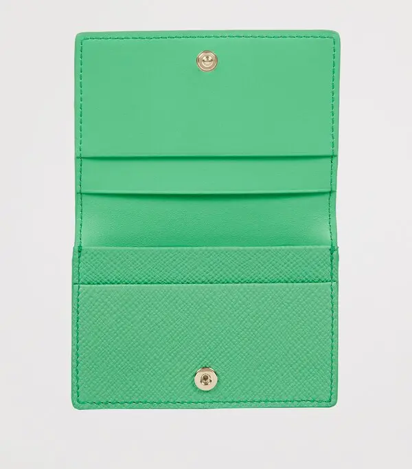 Smythson Leather Panama Folded Card Holder