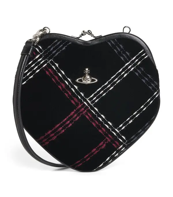 VIVIENNE WESTWOOD Velvet Belle Heart Frame Shoulder Bag