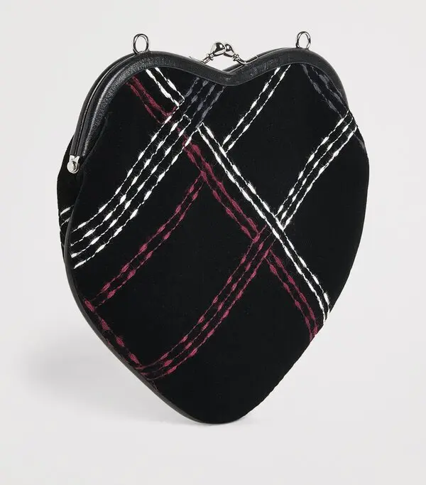 VIVIENNE WESTWOOD Velvet Belle Heart Frame Shoulder Bag