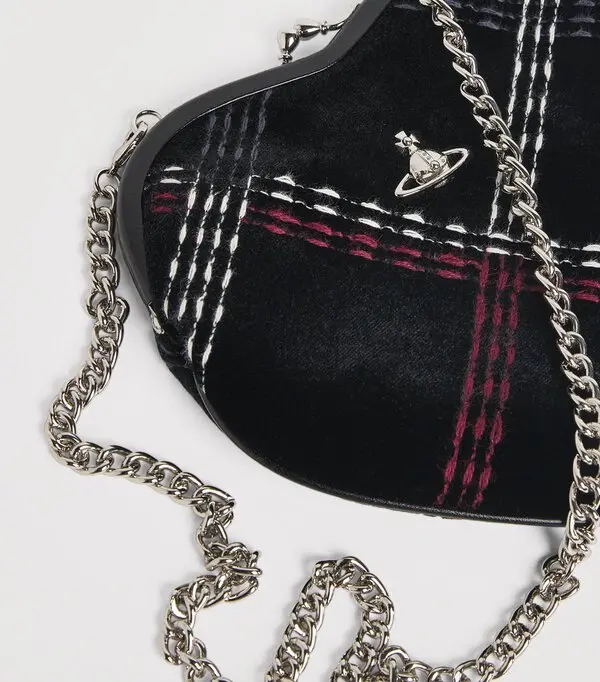 VIVIENNE WESTWOOD Velvet Belle Heart Frame Shoulder Bag