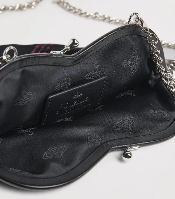VIVIENNE WESTWOOD Velvet Belle Heart Frame Shoulder Bag
