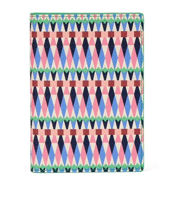 Smythson Leather Harlequin Panama Passport Cover