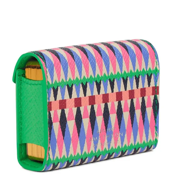 Smythson Leather Harlequin Panama Playing Card Case