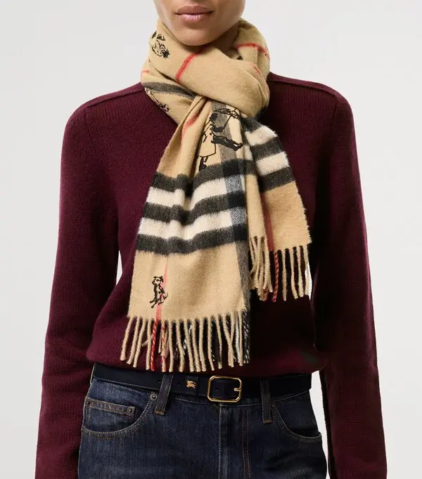 Burberry Cashmere Check Mates Scarf - Beige