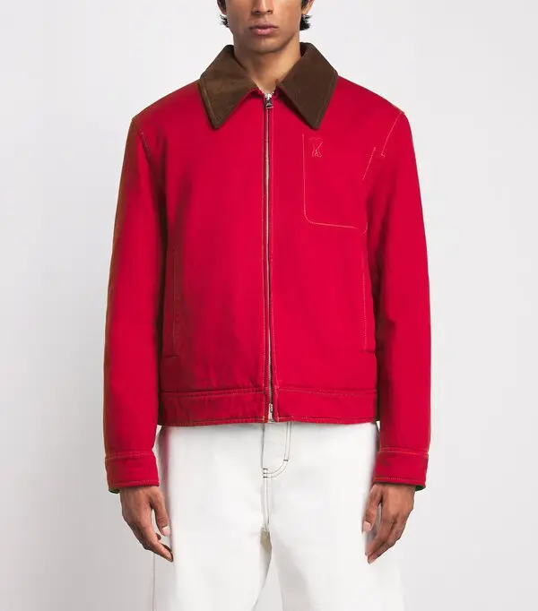 AMI Paris De Coeur Contrast-collar Jacket