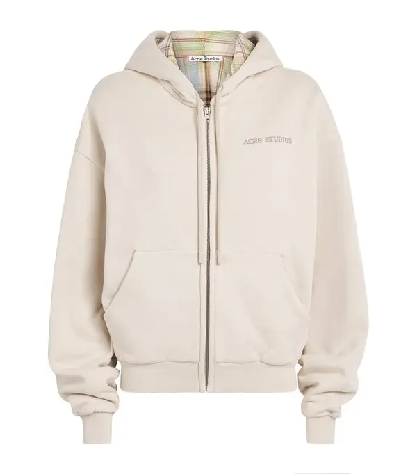 Acne Studios Cotton Logo Hoodie - Beige