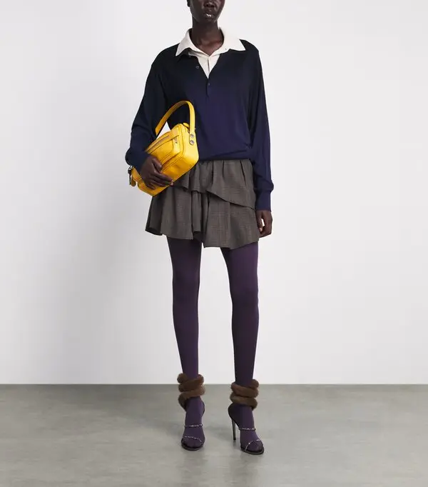 Acne Studios Wool-blend Check Ruffle Mini Skirt