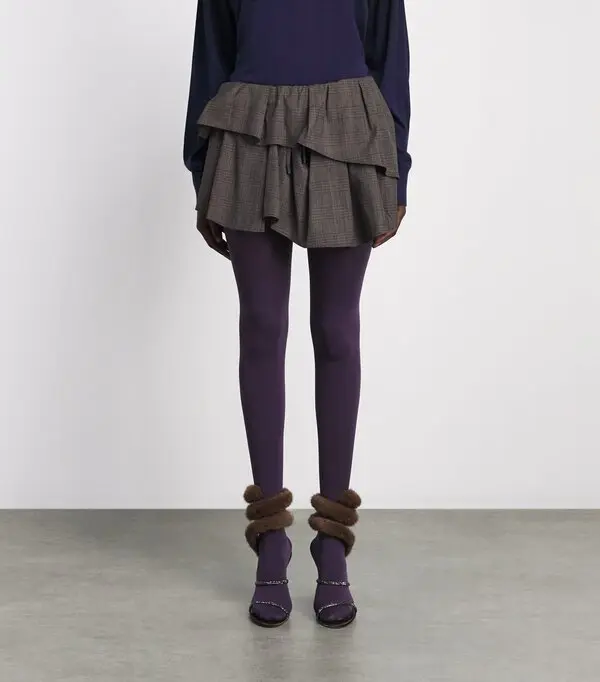 Acne Studios Wool-blend Check Ruffle Mini Skirt