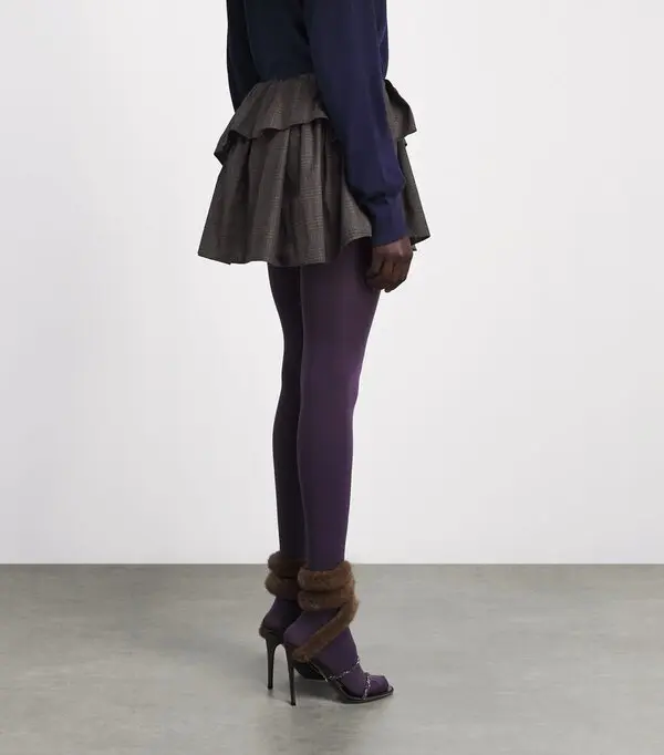 Acne Studios Wool-blend Check Ruffle Mini Skirt