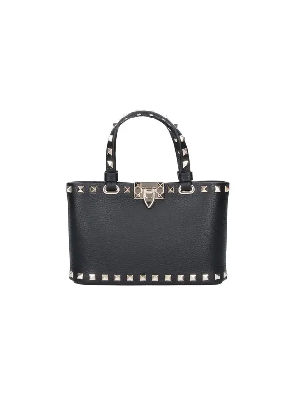 Valentino Garavani Leather Studded Top Handle Tote Bag