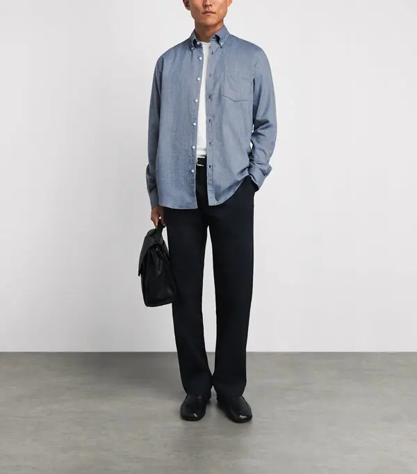 Sunspel Brushed Cotton Flannel Shirt