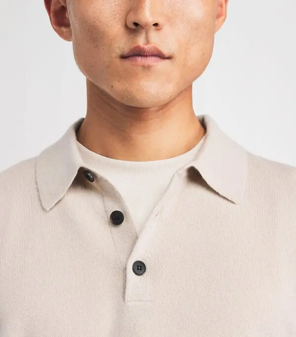 Sunspel Cashmere Long-sleeve Polo Shirt - Brown