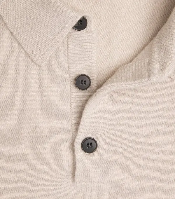 Sunspel Cashmere Long-sleeve Polo Shirt - Brown