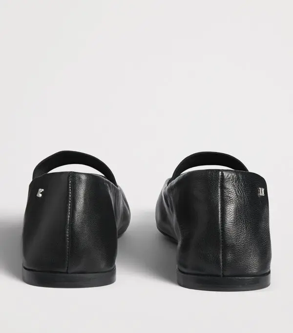 Max Mara Nappa Leather Ballet Flats - Black