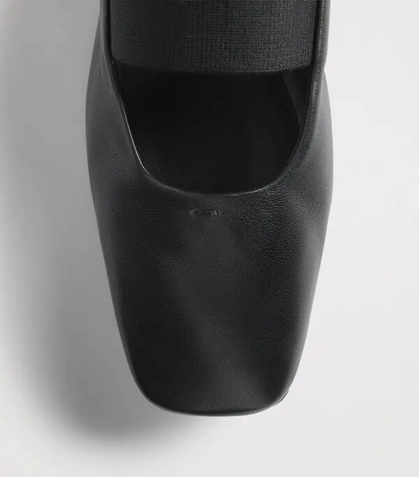 Max Mara Nappa Leather Ballet Flats - Black
