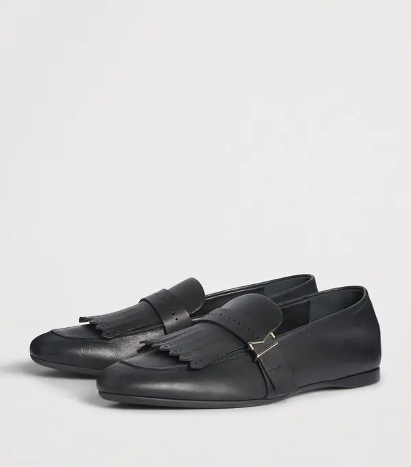 Max Mara Leather Fringe Loafers