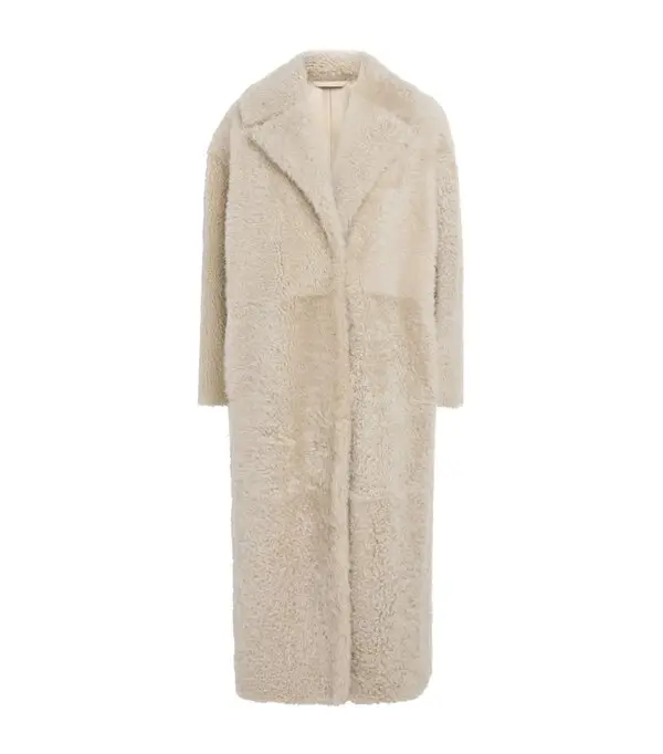 Max Mara Shearling Coat - Nude