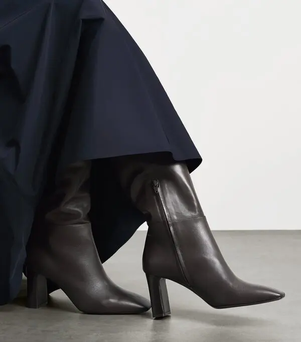 Max Mara Smooth Leather Knee-high Boots