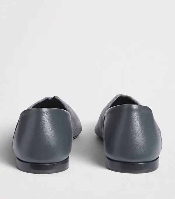 Max Mara Suede Leather-trim Ballet Flats