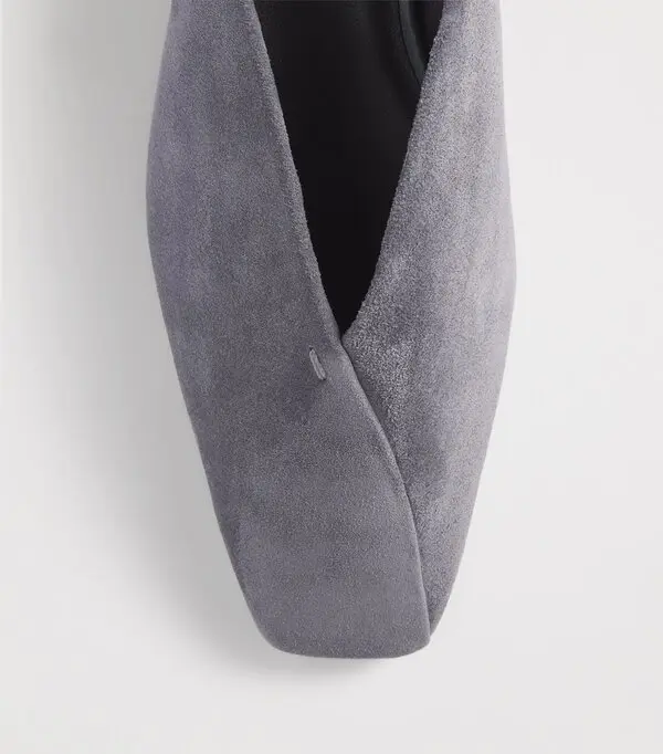 Max Mara Suede Leather-trim Ballet Flats