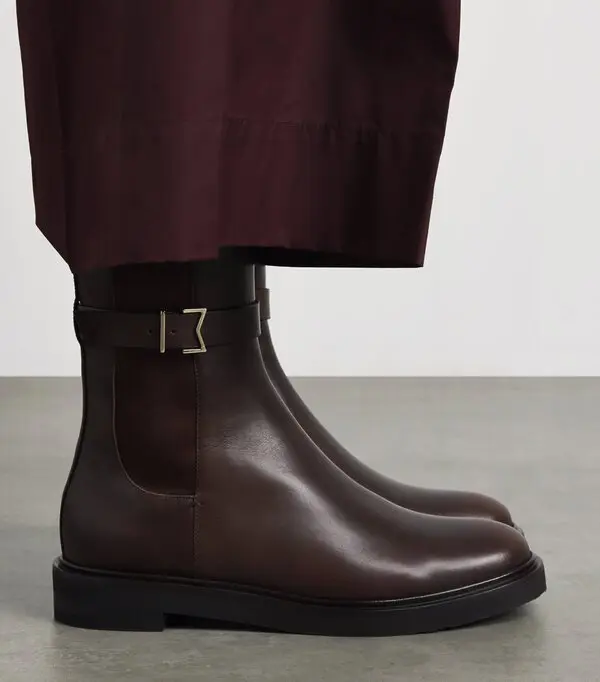 Max Mara Leather Chelsea Boots