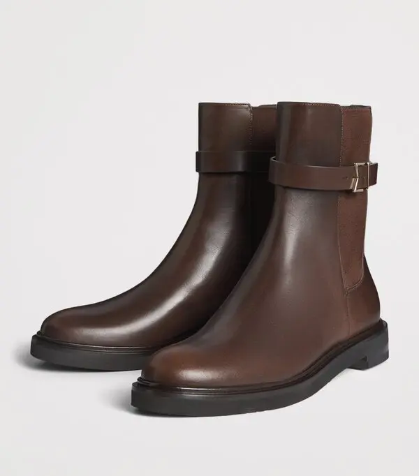 Max Mara Leather Chelsea Boots