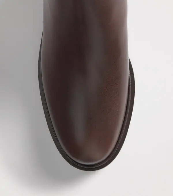 Max Mara Leather Chelsea Boots