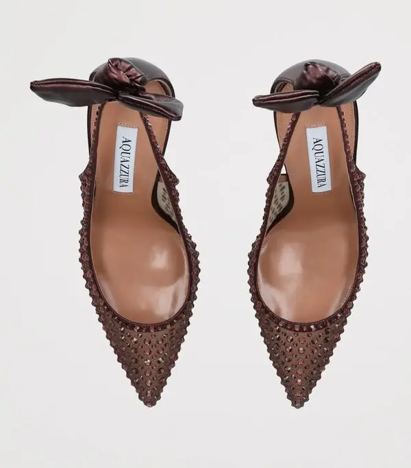 AQUAZZURA Crystal-embellished Bow Tie Pumps 105