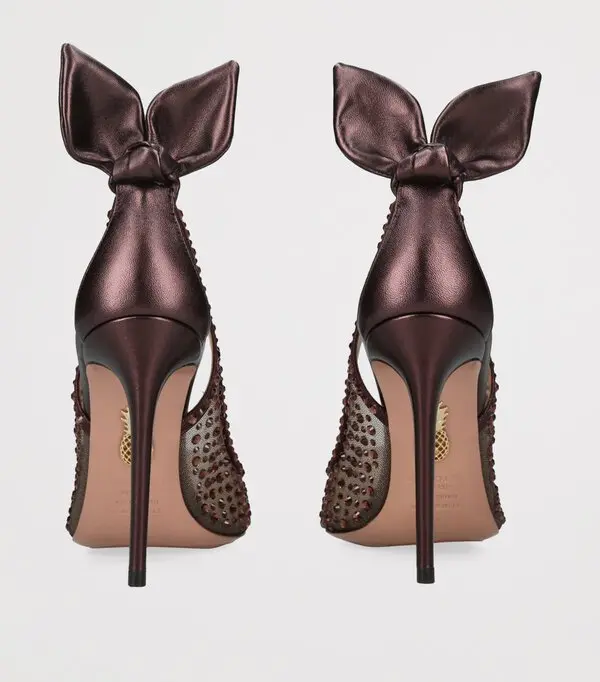 AQUAZZURA Crystal-embellished Bow Tie Pumps 105