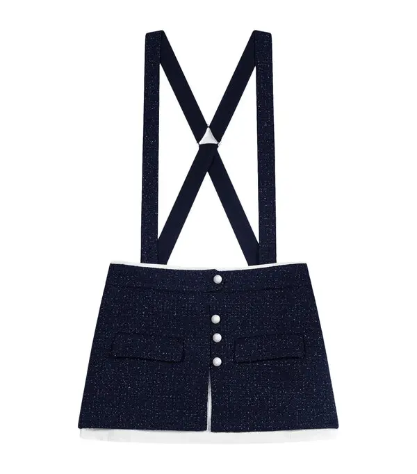Maje Tweed Suspender Shorts