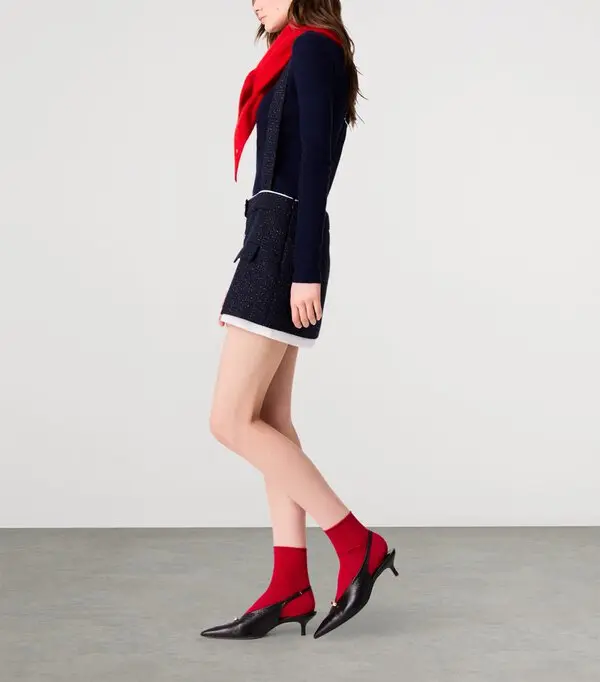Maje Tweed Suspender Shorts
