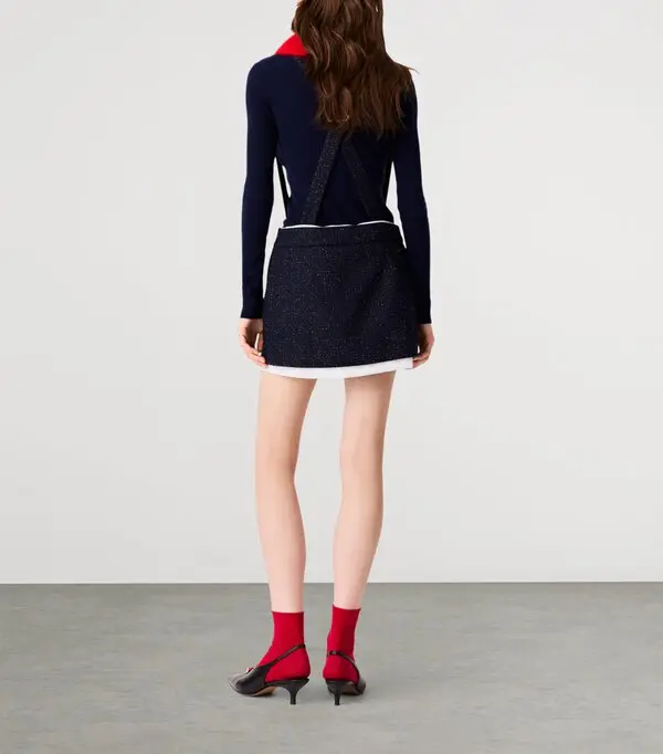 Maje Tweed Suspender Shorts
