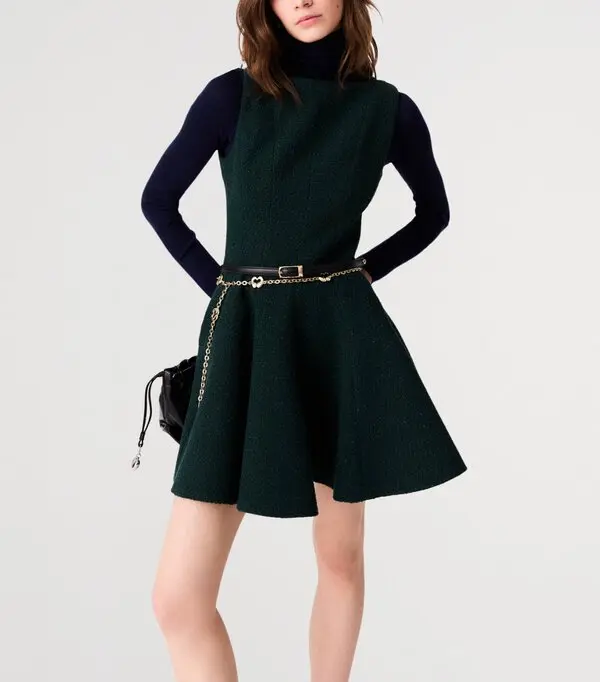 Maje Tweed Sleeveless Mini Dress