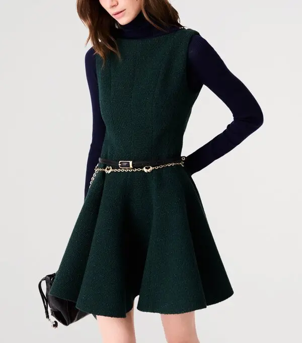 Maje Tweed Sleeveless Mini Dress