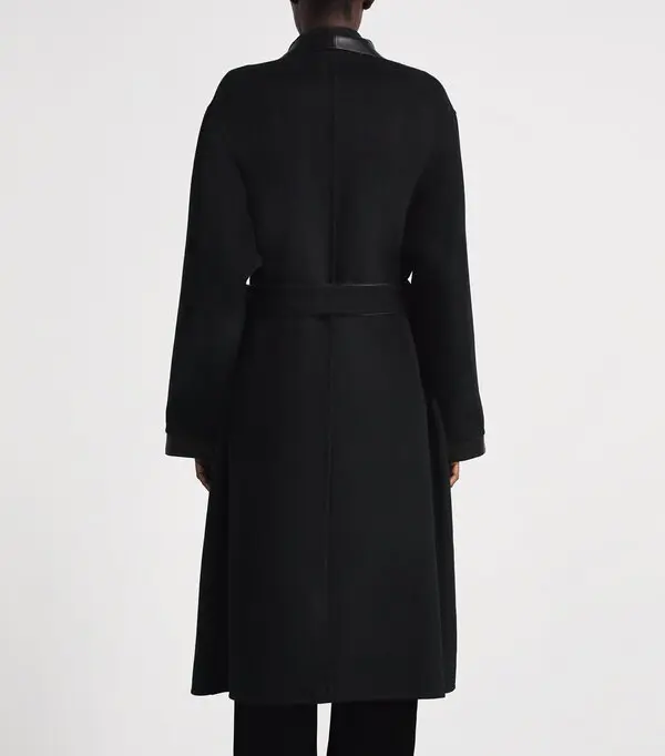Lafayette 148 New York Cashmere Leather-trim Wrap Coat