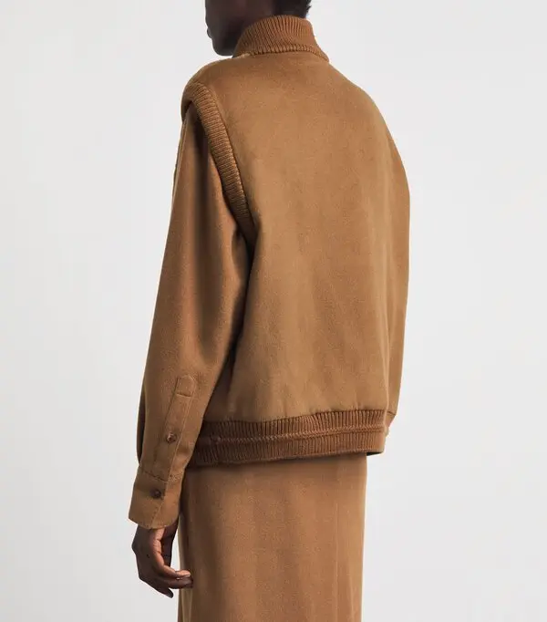 Lafayette 148 New York Shearling-camel Hair Quilted Gilet