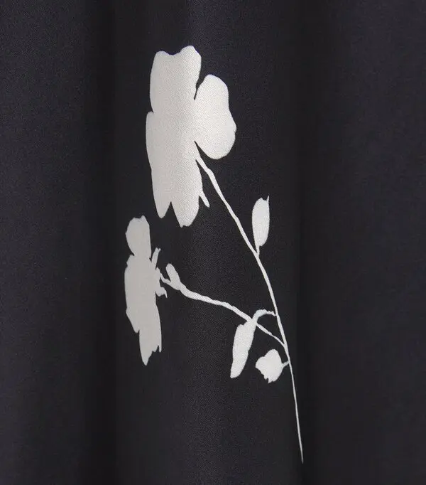 Lafayette 148 New York Satin Floral Maxi Skirt