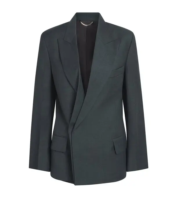 Victoria Beckham Wool Layered Blazer - Green