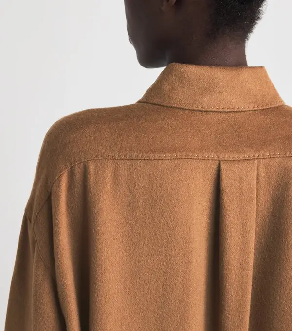 Lafayette 148 New York Camel Hair Midi Shirt Dress