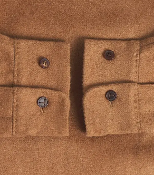 Lafayette 148 New York Camel Hair Midi Shirt Dress