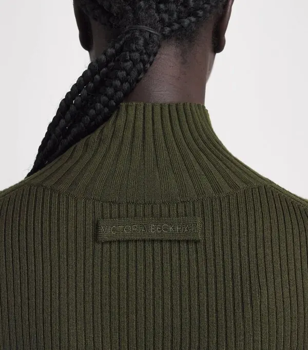 Victoria Beckham Merino Wool-blend Ribbed Sweater