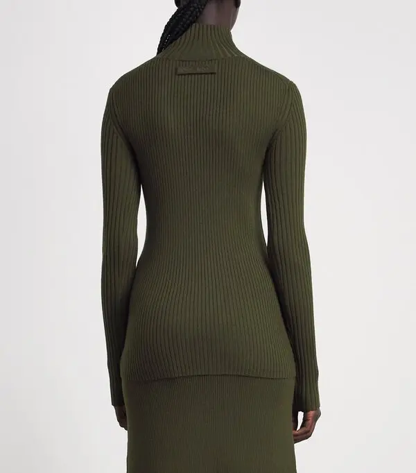 Victoria Beckham Merino Wool-blend Ribbed Sweater