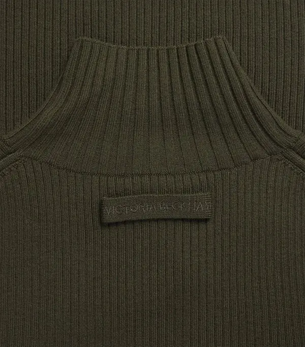 Victoria Beckham Merino Wool-blend Ribbed Sweater