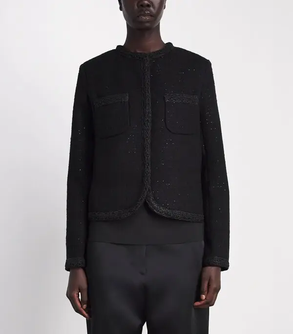 Fabiana Filippi Tweed Sequin Cropped Jacket