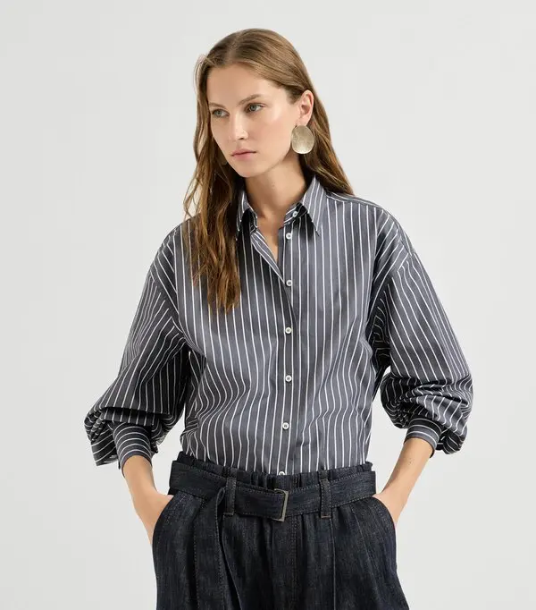 Brunello Cucinelli Cotton Poplin Stripe Shirt